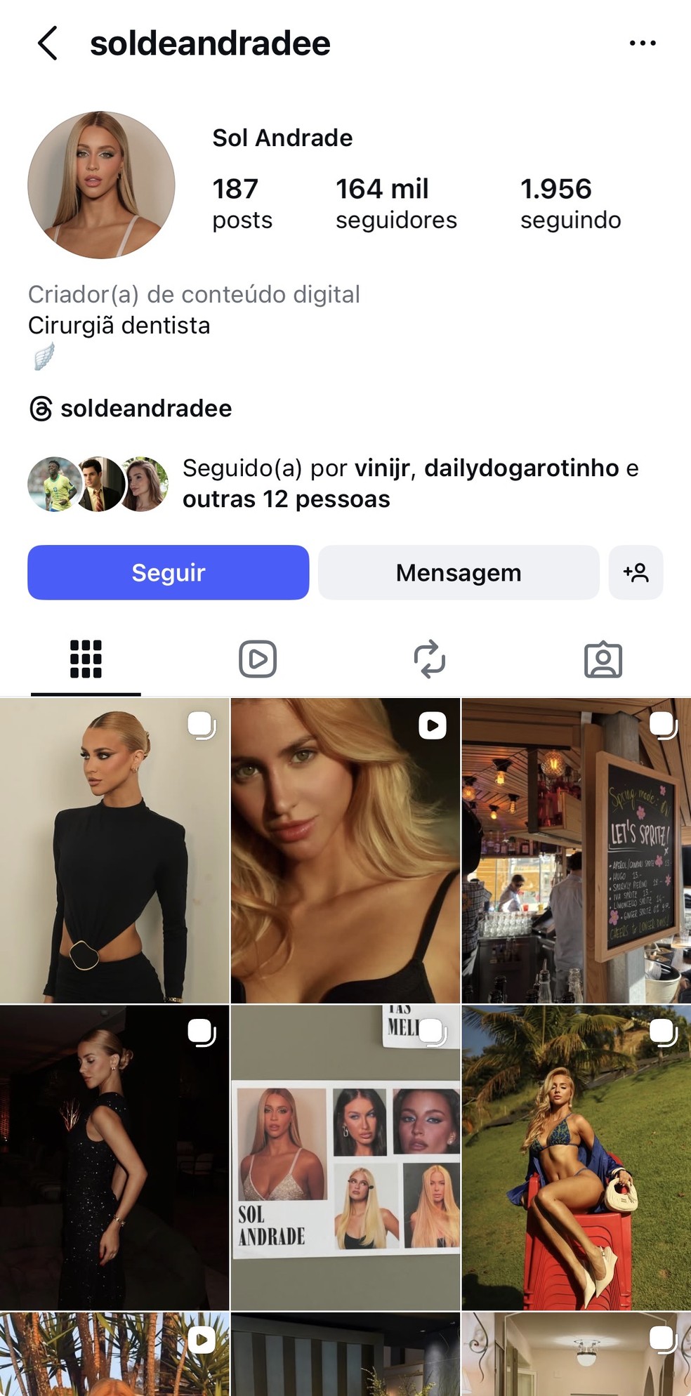 Quem é Sol de Andrade? Dentista que saiu com Zé Felipe é seguida por ...