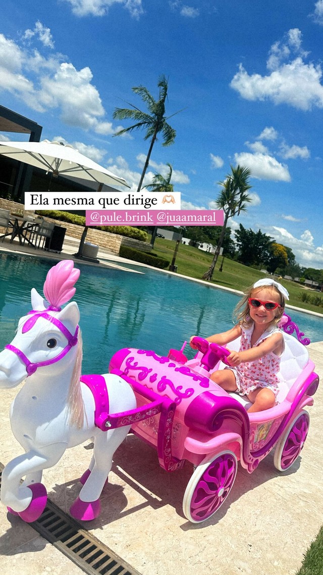 Ana Paula Siebert mostra filha de três anos dirigindo carruagem ...