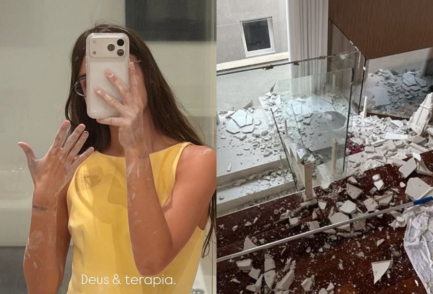 Após teto de casa desabar, Amanda Kimberlly, mãe da filha de Neymar ...