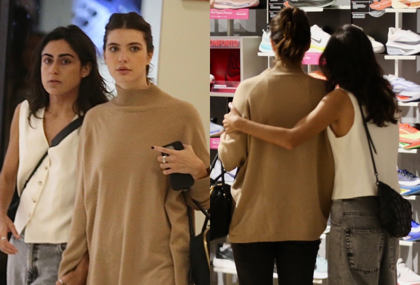 Alanis Guillen e a namorada passeiam em shopping no Rio de Janeiro; fotos