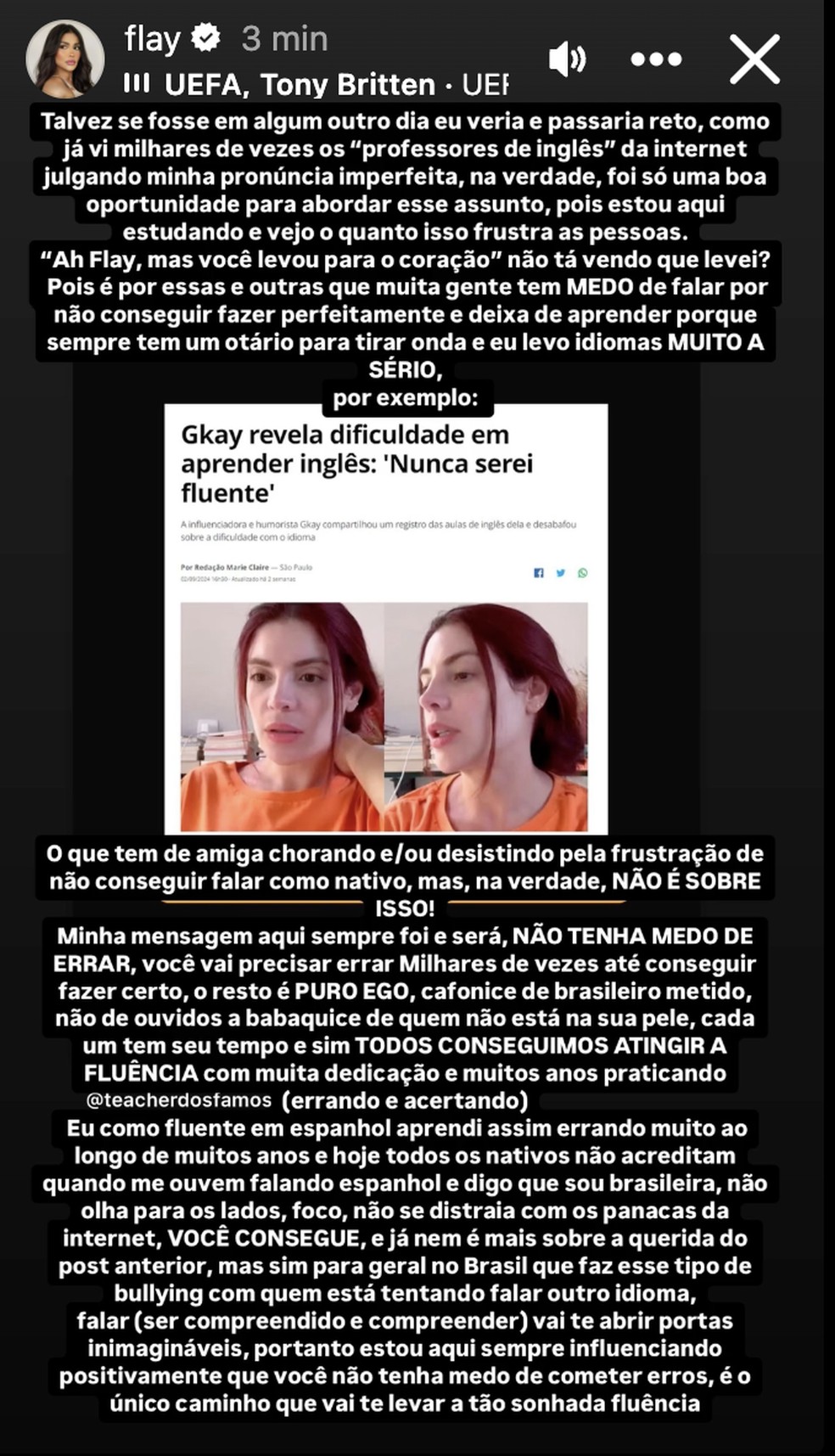 Flay desabafa sobre críticas após cantar em inglês: 'Tosca. Tentando me ...