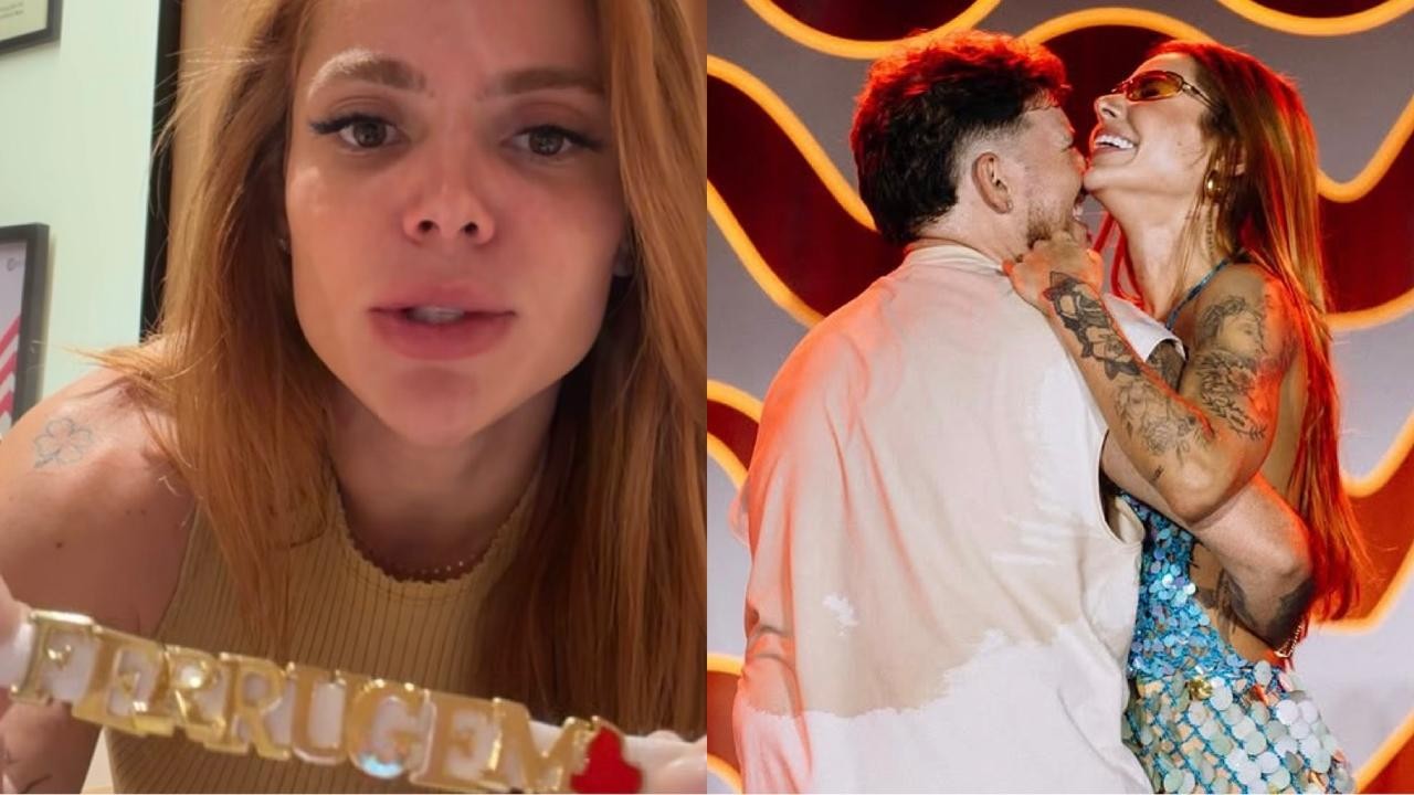 Thaís Vasconcellos mostra calcinha com nome de Ferrugem e abertura ...