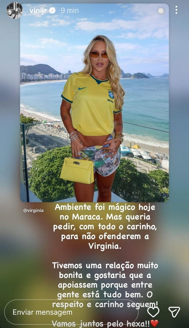 Vini Jr se pronuncia sobre vaias para Virginia