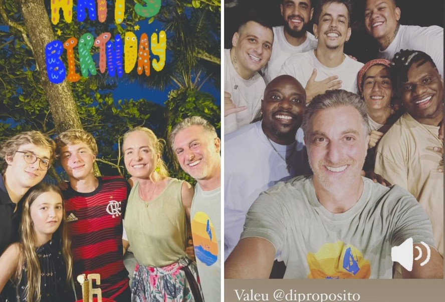 Luciano Huck mostra festa de Benício, com bolo do Flamengo, e grupo de ...