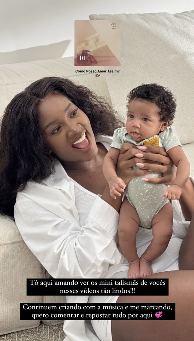 IZA deixa fãs babando com novo clique fofo de Nala na web