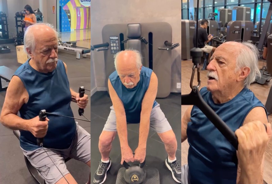 Aos 91 anos, Ary Fontoura fortalece 'os músculos e a alma' com treino ...