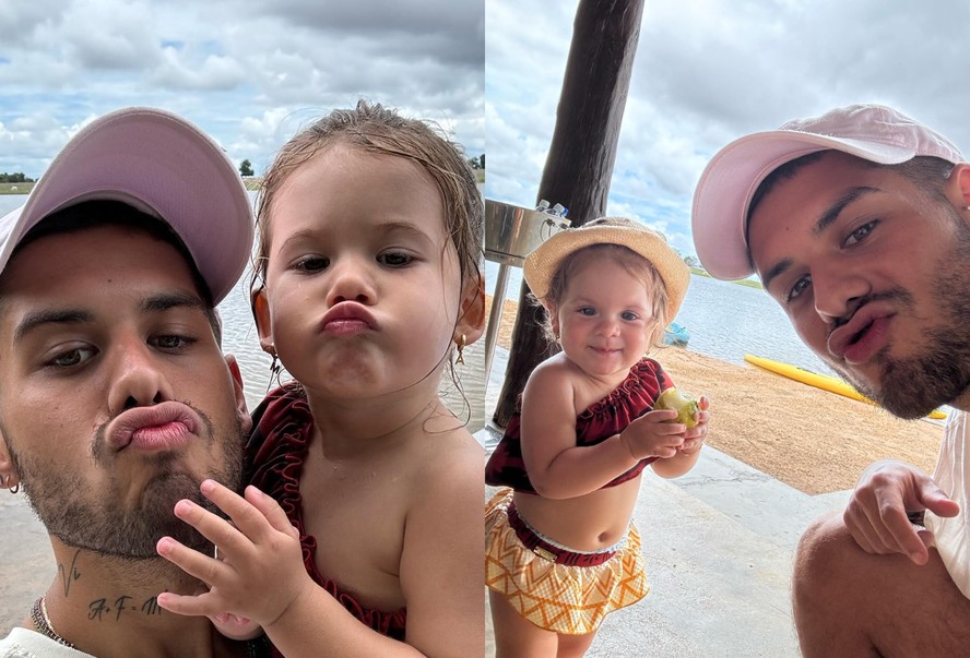 Zé Felipe encanta seguidores com cliques de Maria Alice e Maria Flor