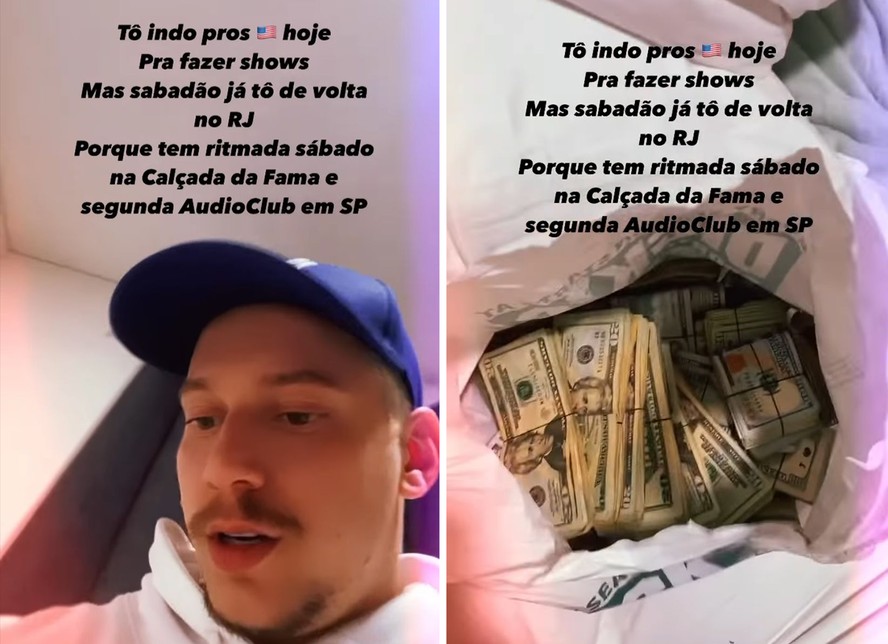 PK viaja para os EUA e ostenta maços de dólares em dinheiro vivo em vídeo