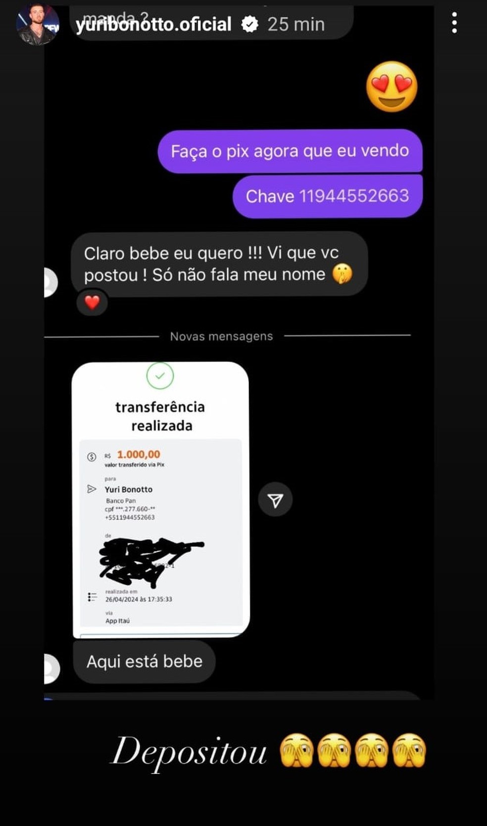 Bombeiro da Eliana, Yuri Bonotto vende pelos da axila a fã; saiba o valor