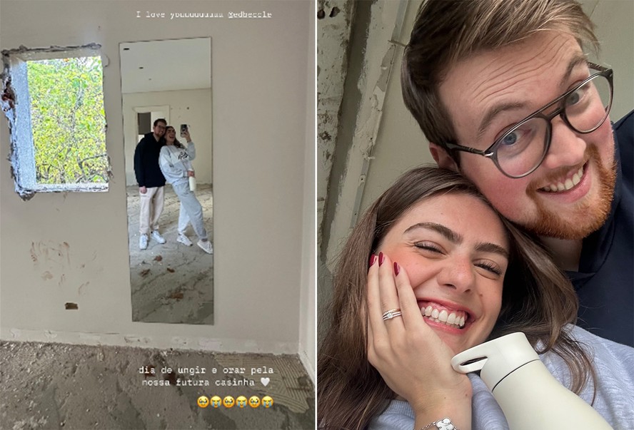 Ainda morando com os pais, Luma Cesar visita casa em obras com o marido