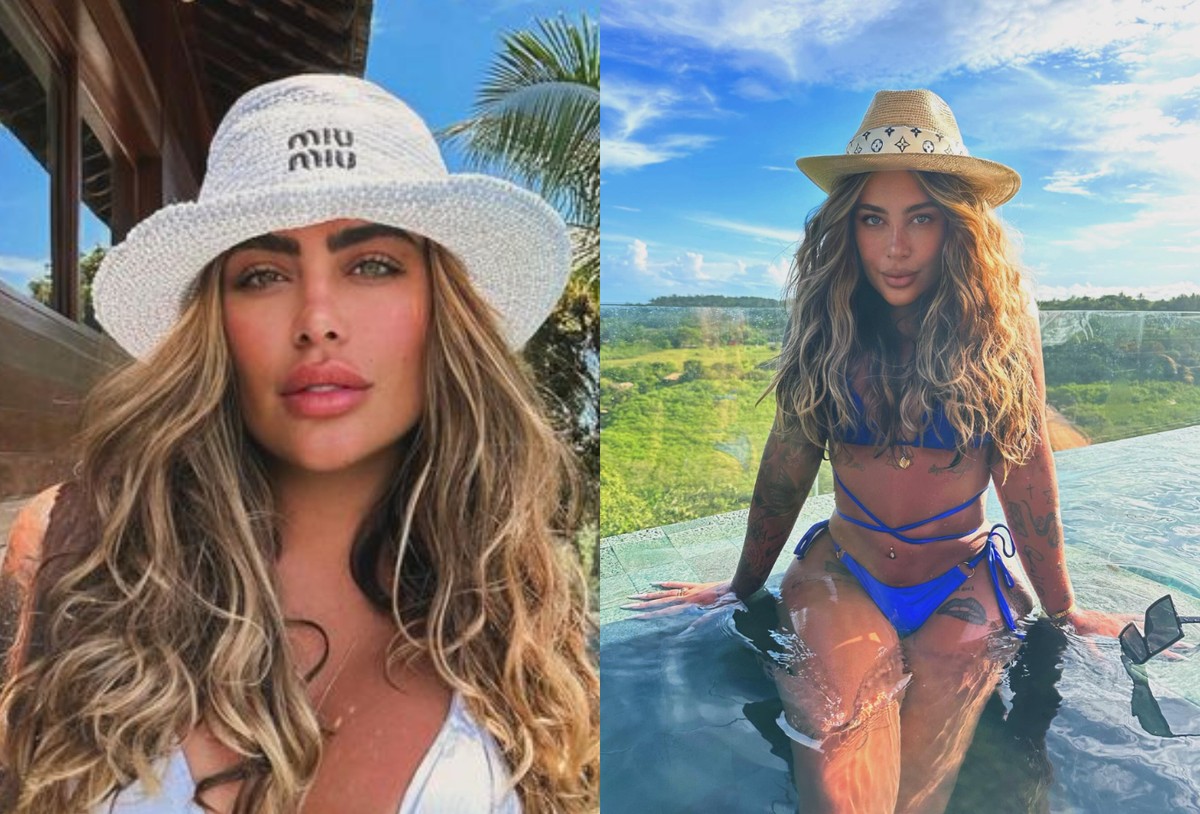 Rafaella Santos curte viagem relaxante e exibe chapéus de praia luxuosos