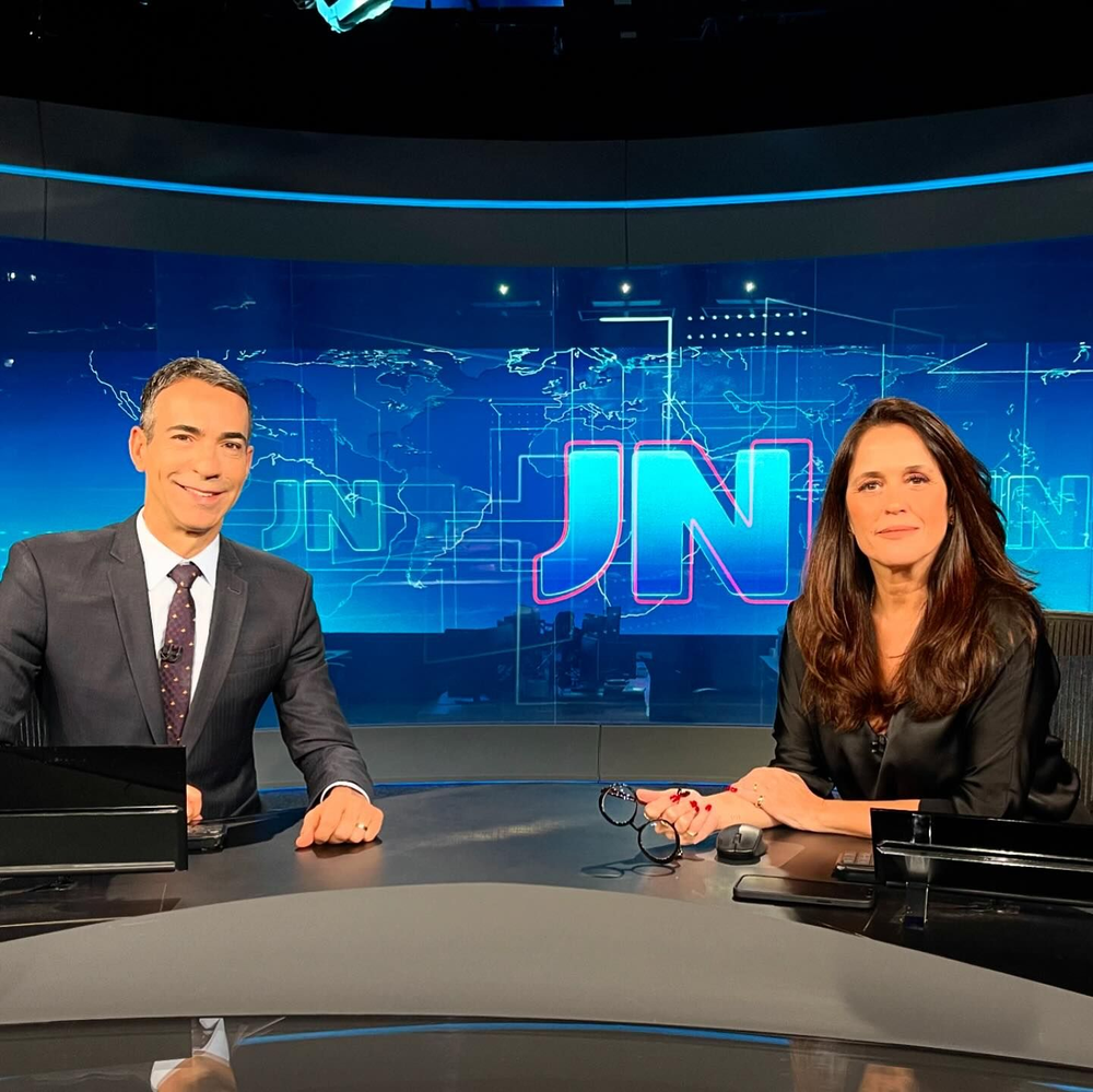 Filha de 4 anos de Cesar Tralli reage ao ver o pai no 'Jornal Nacional'; assista