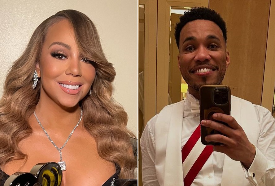De cabelos cacheados, Mariah Carey janta com rapper e gera boatos de affair