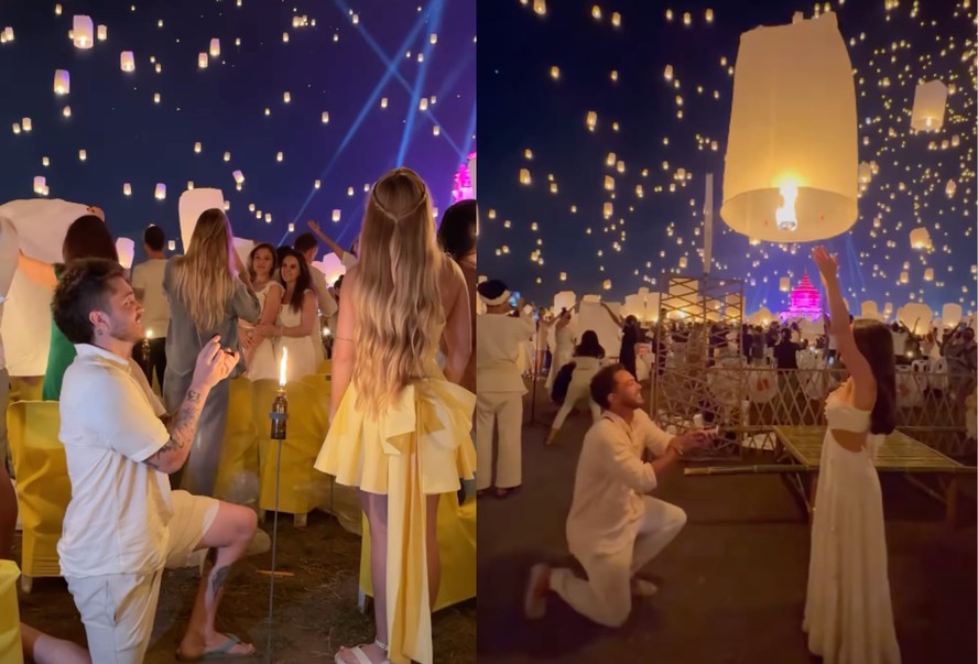 Mais um! Após Larissa e André, Gustavo Tubarão pede namorada em casamento na Tailândia