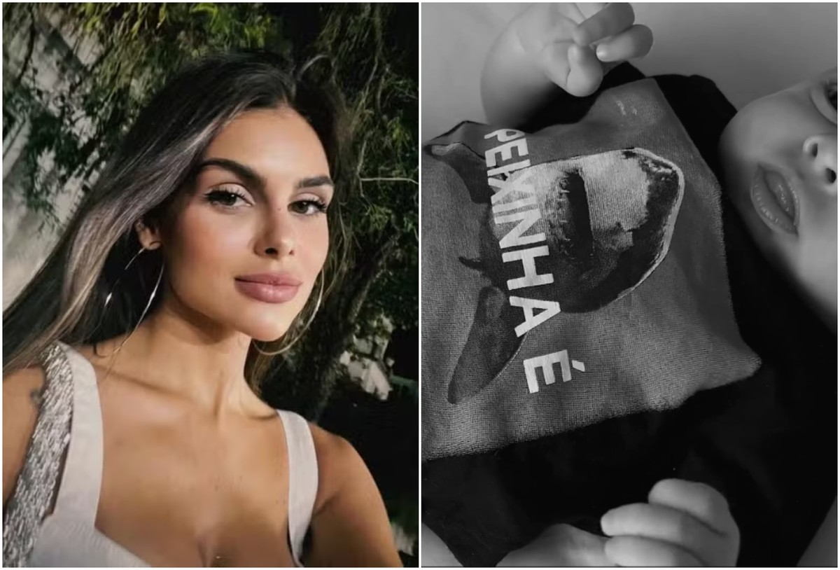 Amanda Kimberly mostra filha com Neymar e body chama atenção: 'Peixinha é'