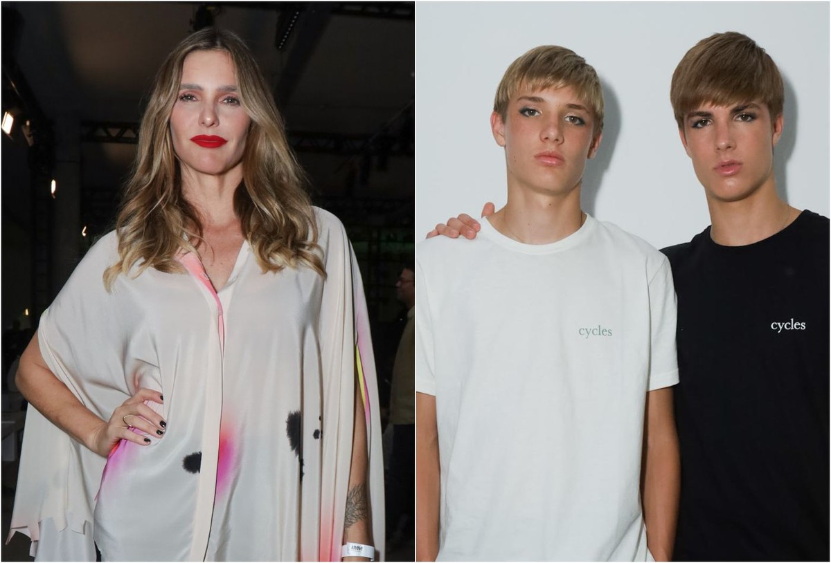 Fernanda Lima prestigia terceiro desfile dos filhos na SPFW