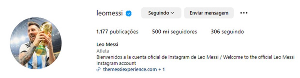 Messi passa dos 500 milhões no Instagram e é segunda pessoa mais ...