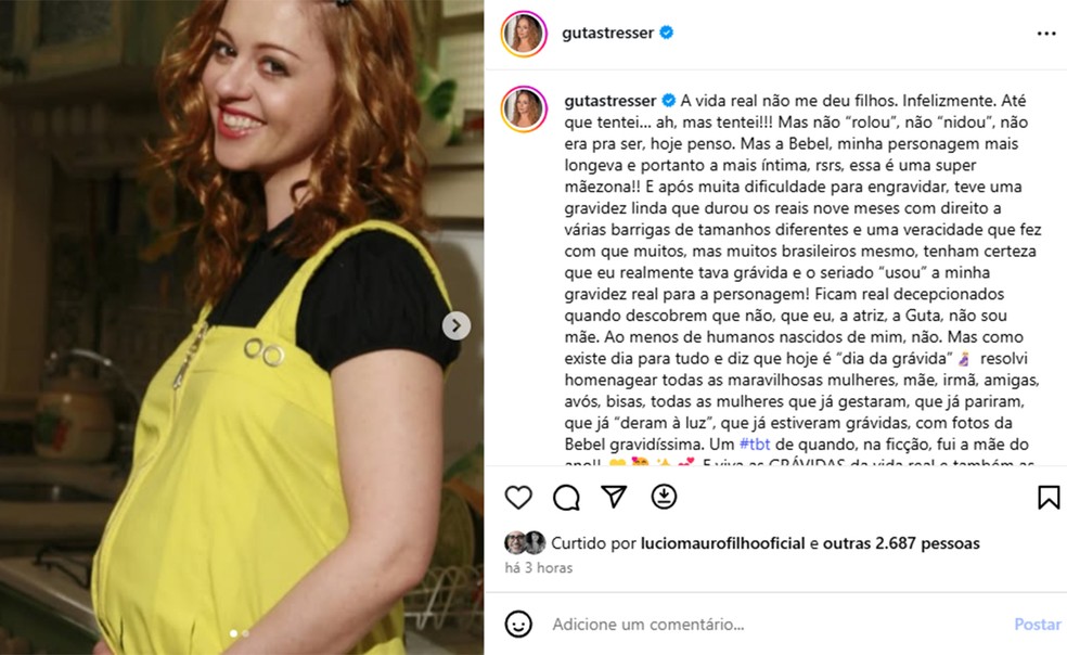 Guta Stresser lamenta não ter tido filhos: 'Tentei, mas não era pra ser'