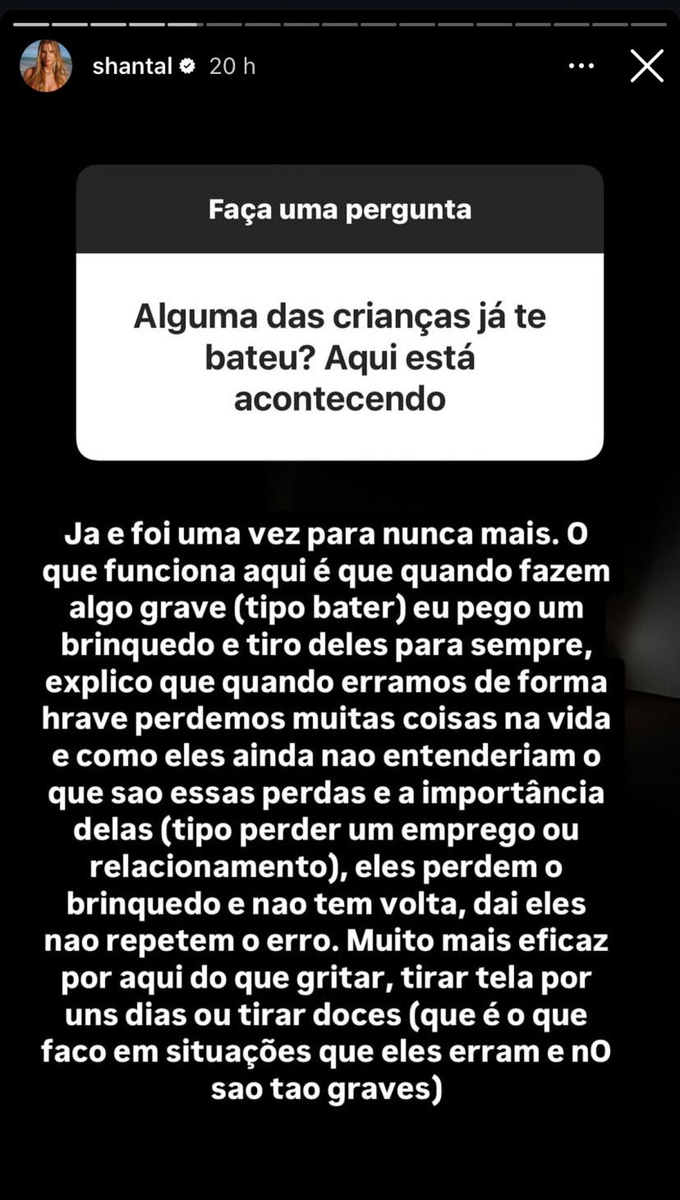 Mãe de três, Shantal conta punição que deu ao filho por bater nela ...