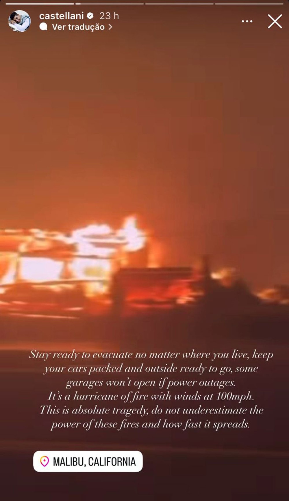 Modelo brasileiro Luca Castellani tem casa destruída nos incêndios de ...