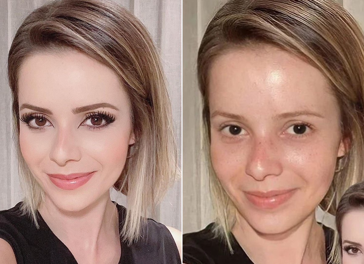 Artista 'lava' rosto e tira make de famosas como Sandy, Eliana e Ju ...