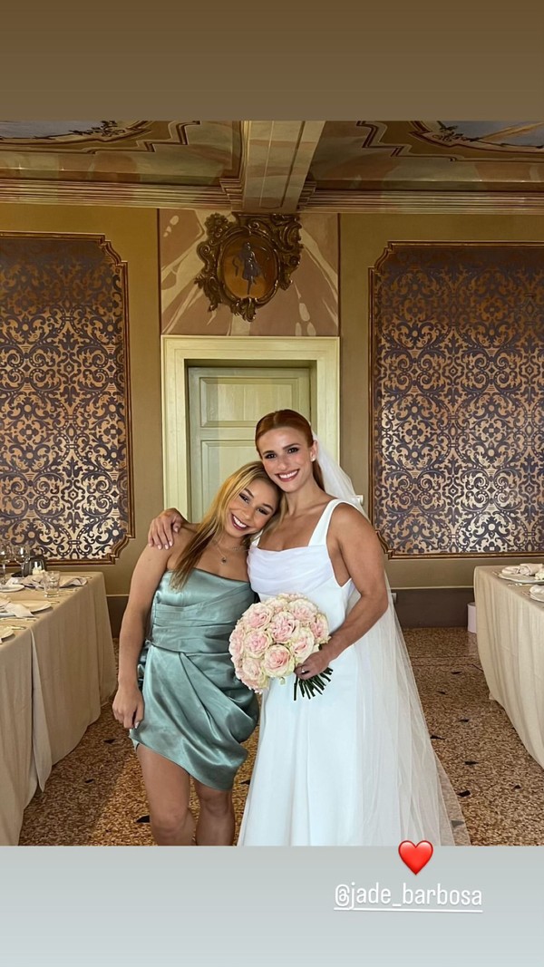 Jade Barbosa e Leandro Fontanesi se casam novamente na Itália