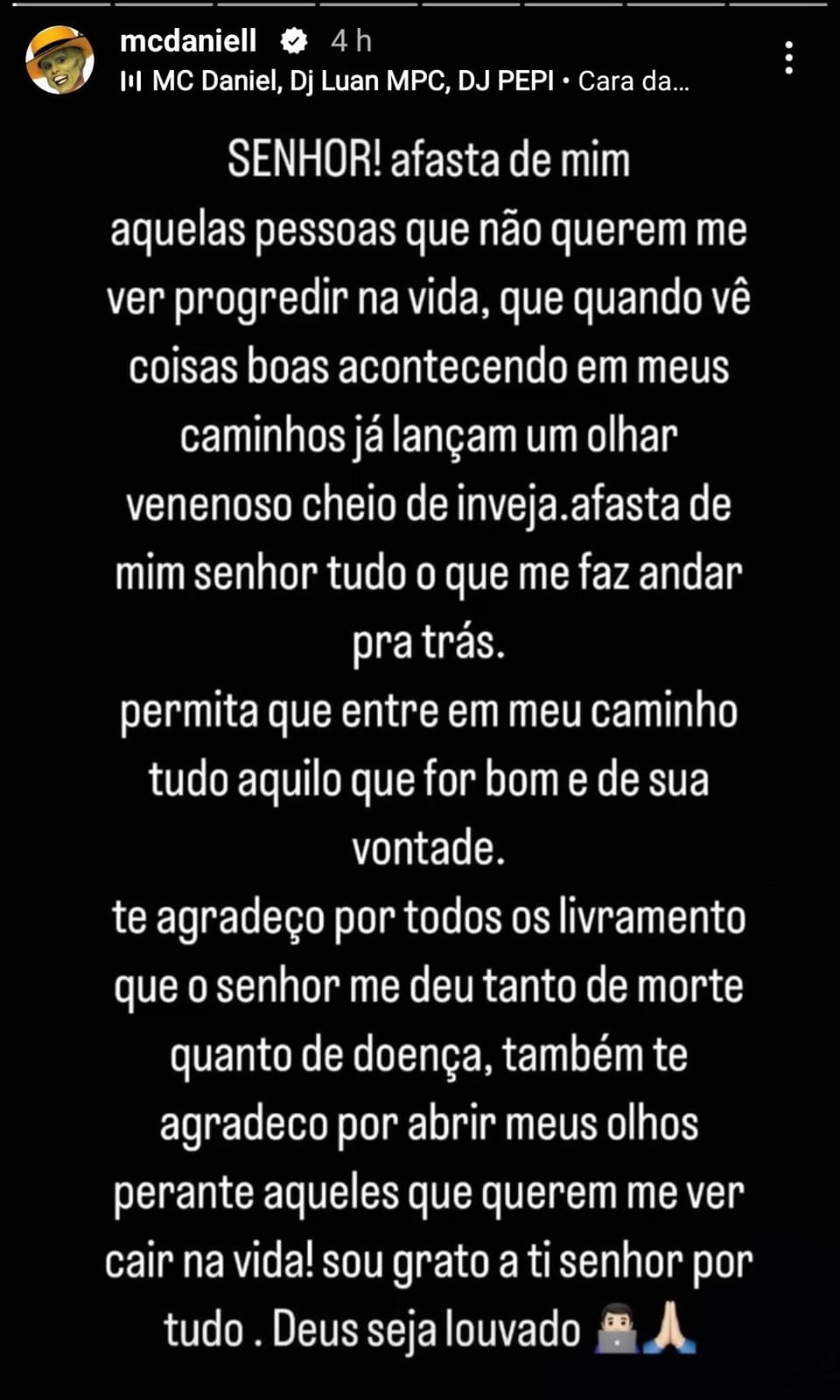 MC Daniel manda indireta na web: 'Pessoas com olhar venenoso cheio de ...