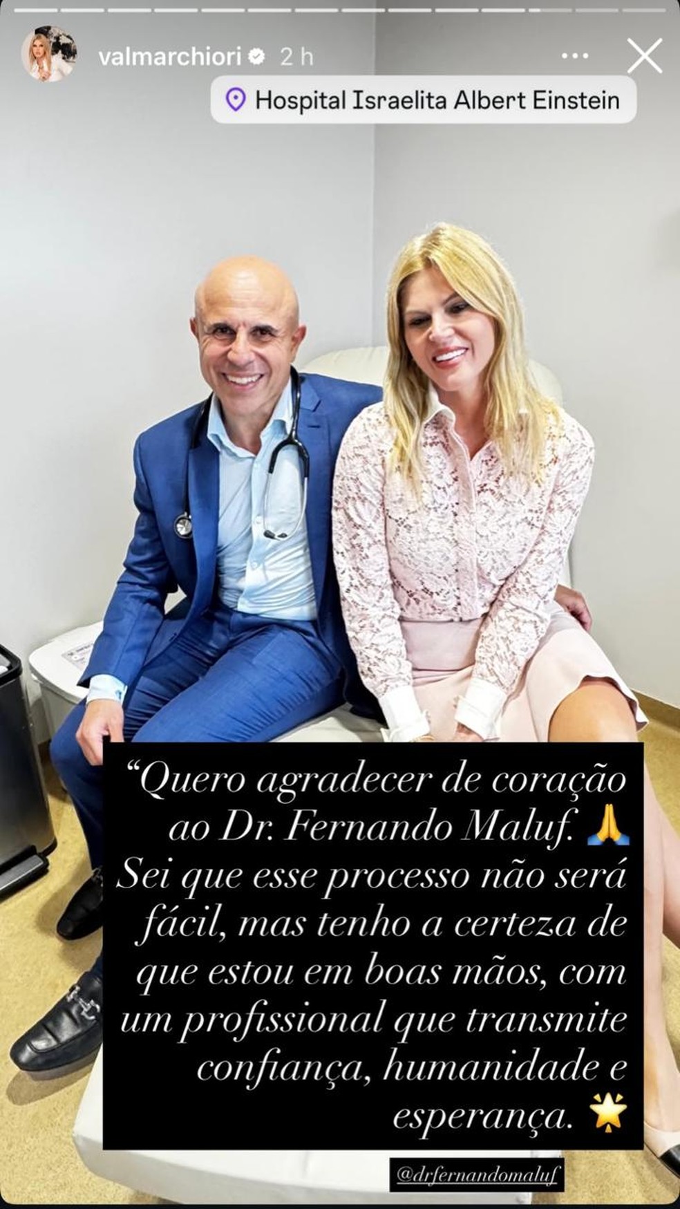 Val Marchiori recebe resultado que define seu tratamento do câncer de ...