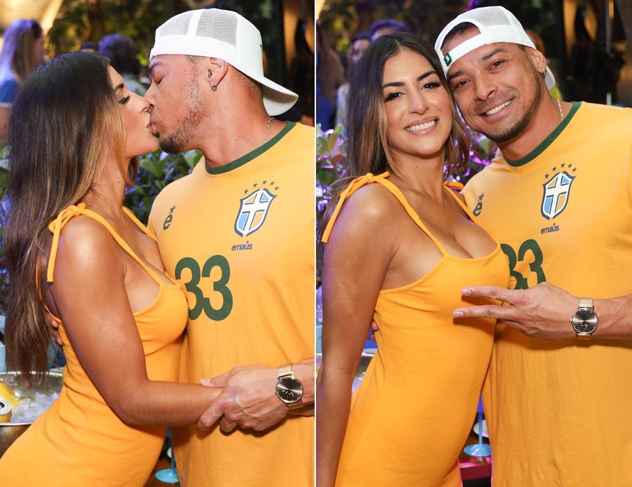 Felipe Franco, ex de Juju Salimeni, beija muito a nova namorada