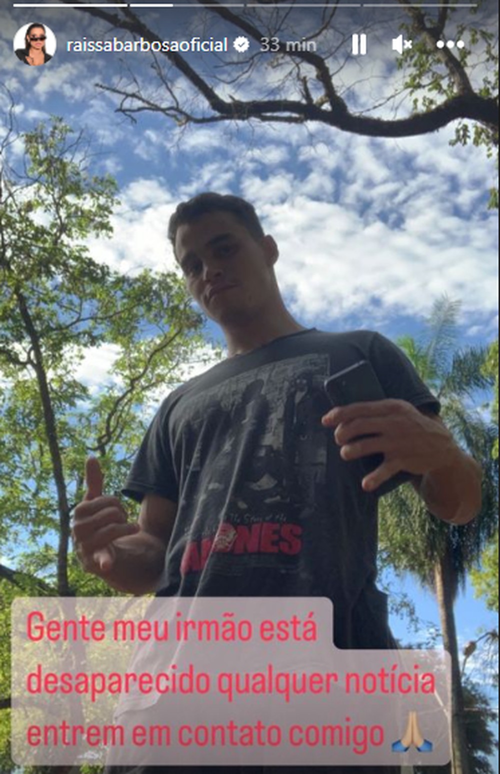 Raissa Barbosa diz que irmão foi encontrado: 'Não sei se dou na cara dele'