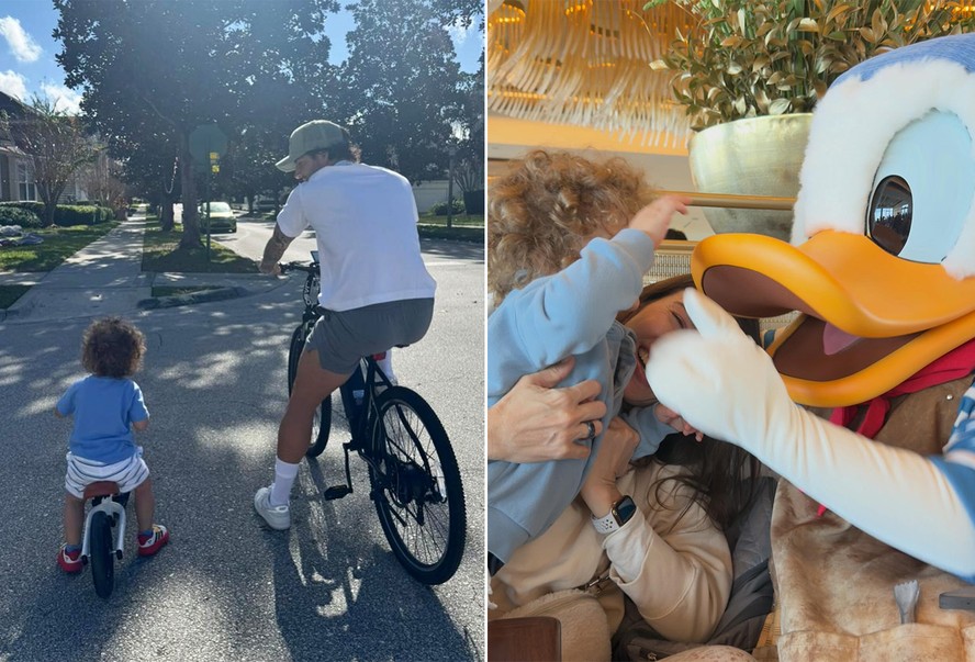 Pato e Rebeca Abravanel celebram os 2 anos do filho na Disney; vídeos