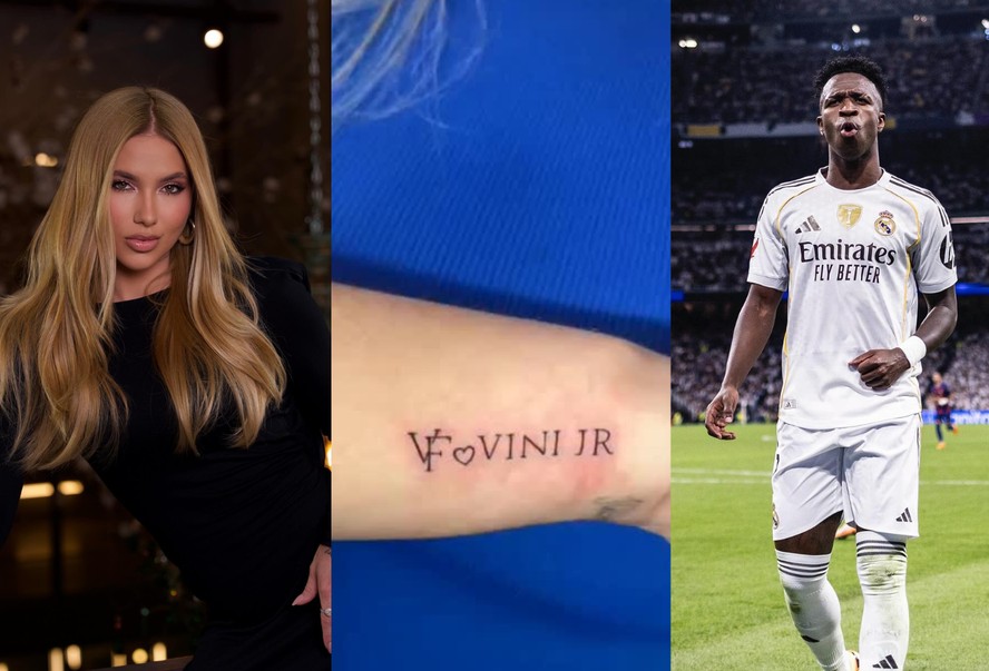 Fã faz tatuagem em homenagem a Virginia Fonseca e Vini Jr.