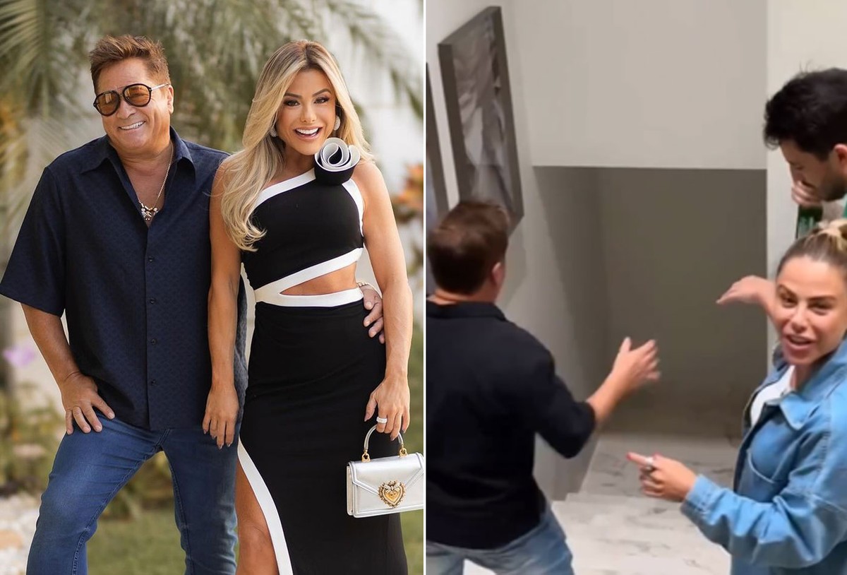 Poliana Rocha reage ao ver Leonardo sair cambaleando da mansão do filho e da nora