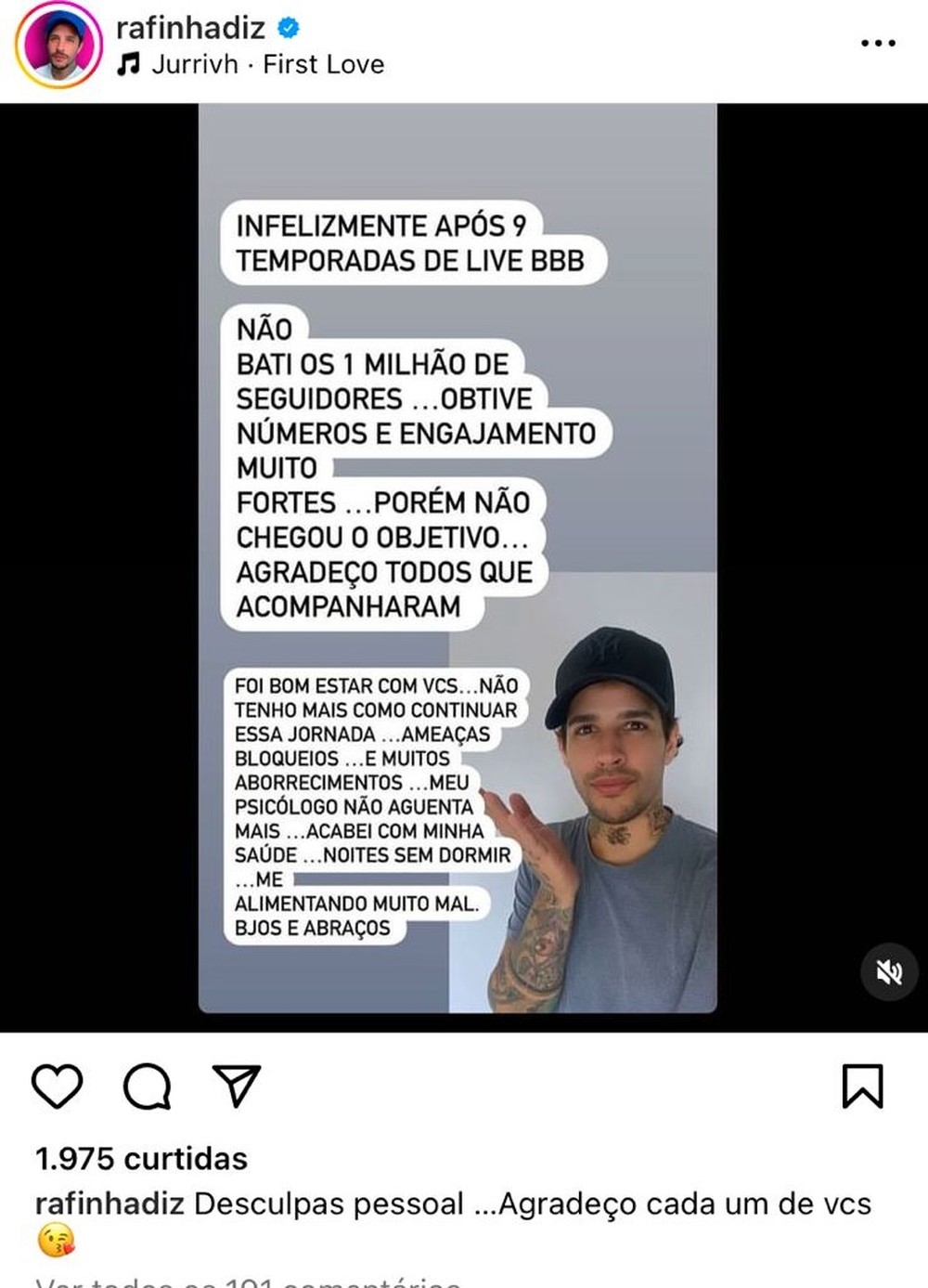 Rafinha, vencedor do 'BBB 8’, faz desabafo sobre psicológico: ‘Acabei ...