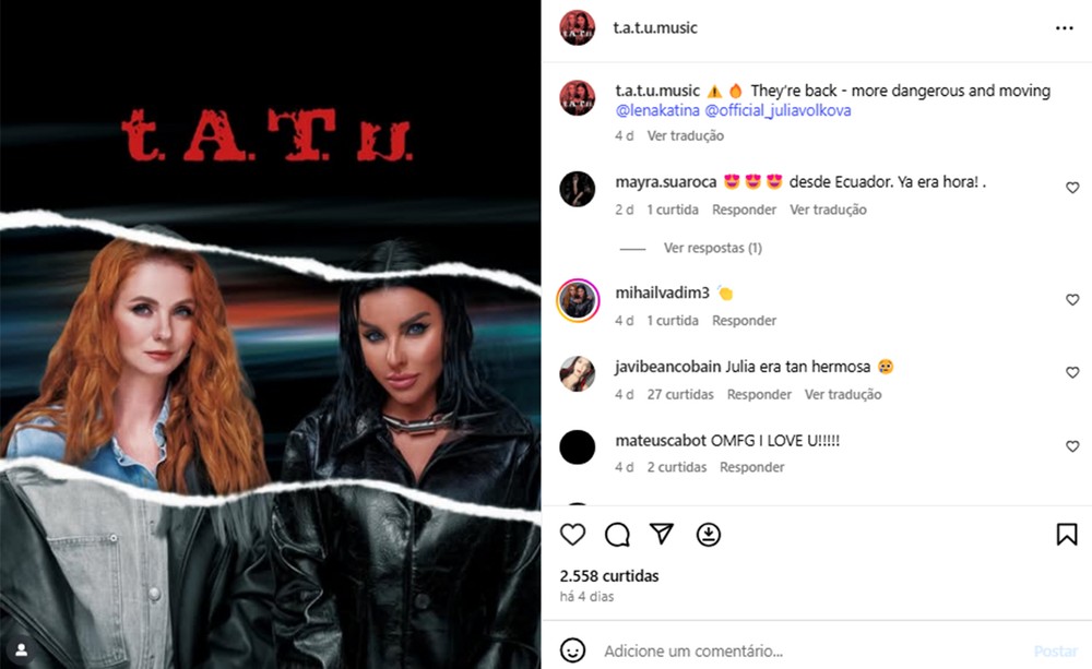 Após homofobia e marketing fake, duo t.A.T.u. anuncia retorno