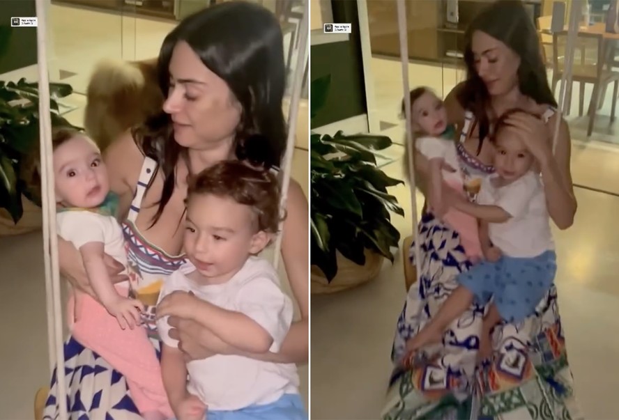 Thaila Ayala se emociona em momento fofo com os filhos; vídeo