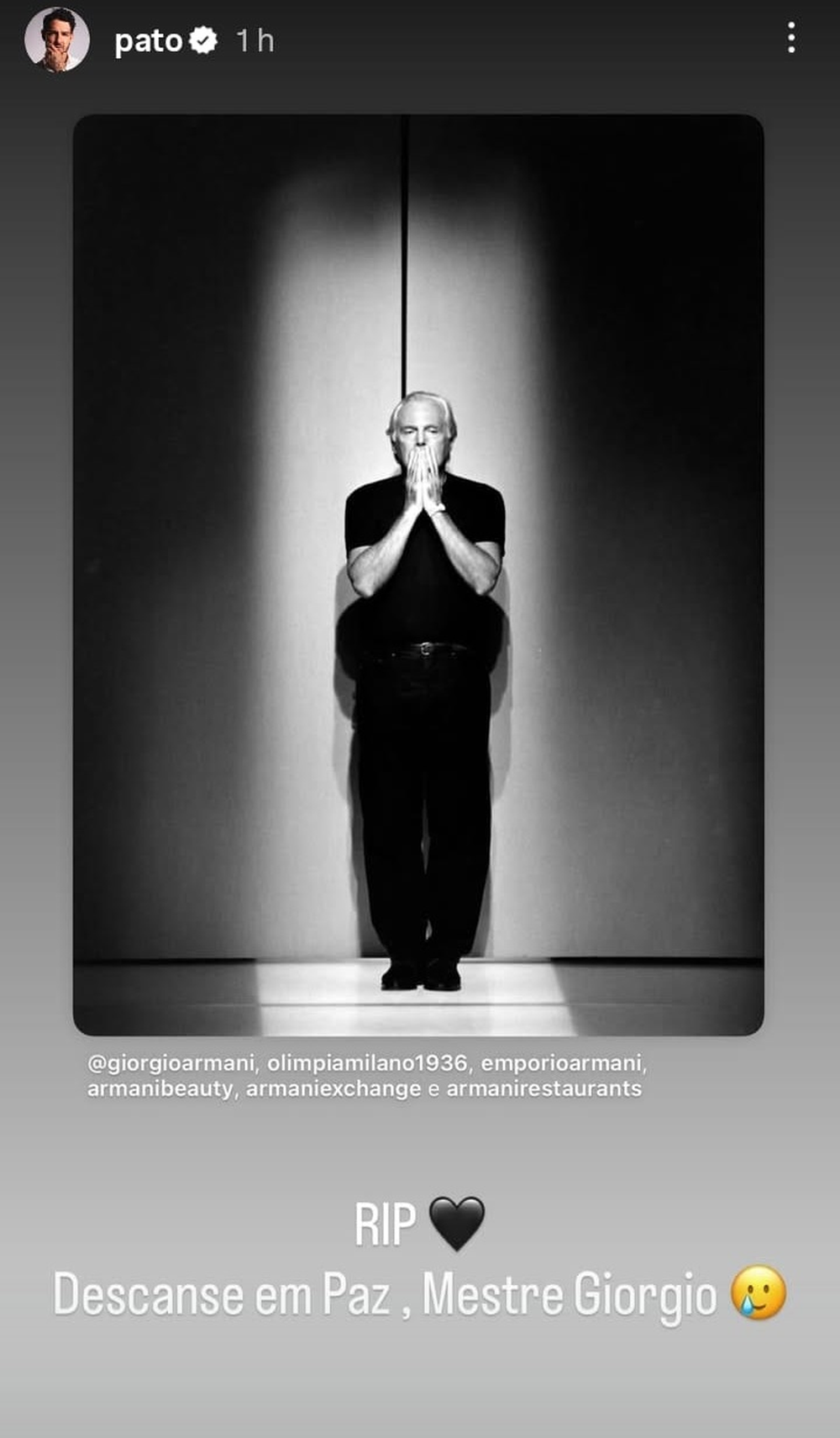 Personalidades lamentam a morte do estilista Giorgio Armani: 'A moda ...