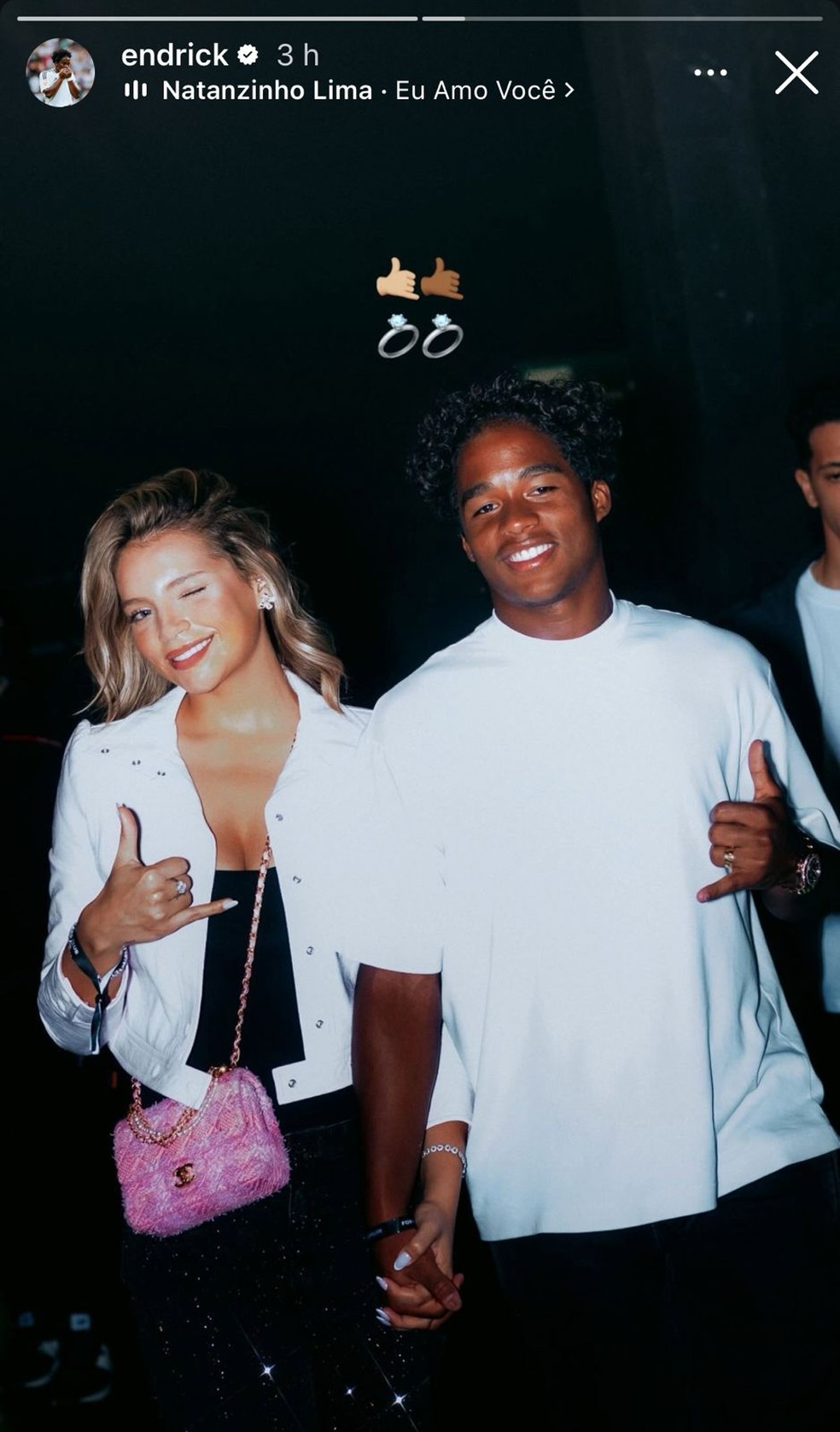 Endrick mostra clique com a esposa, Gabriely Miranda, e se declara ...