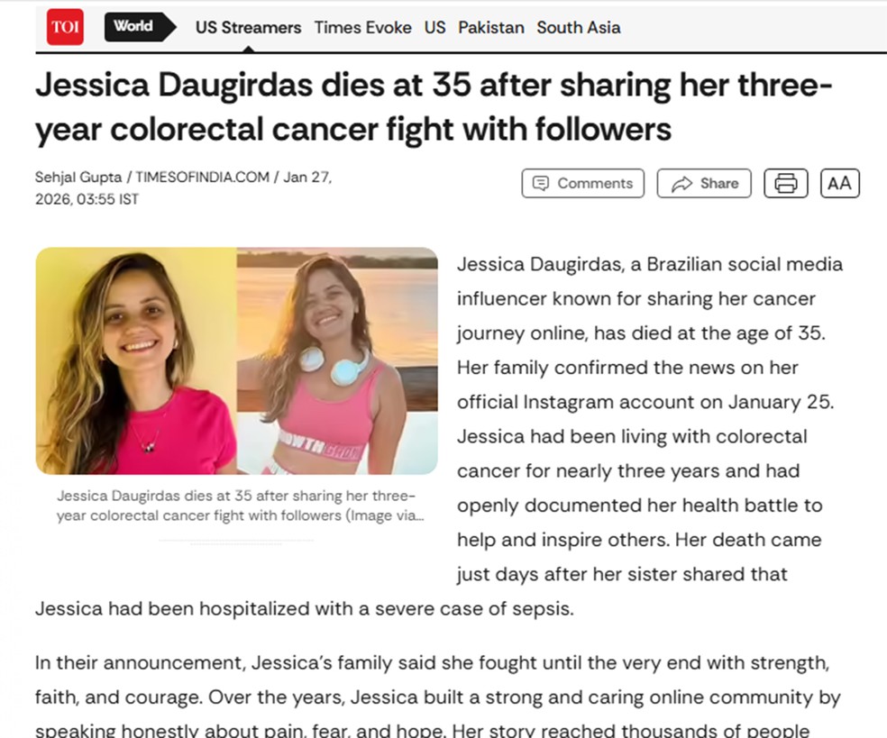 Morre aos 35 anos a influencer Jéssica Daugirdas e notícia repercute no ...