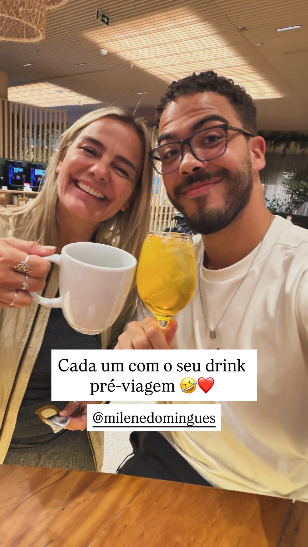 Milene Dominggues viaja com Ronald, seu filho com Ronaldo: 'A melhor dupla'