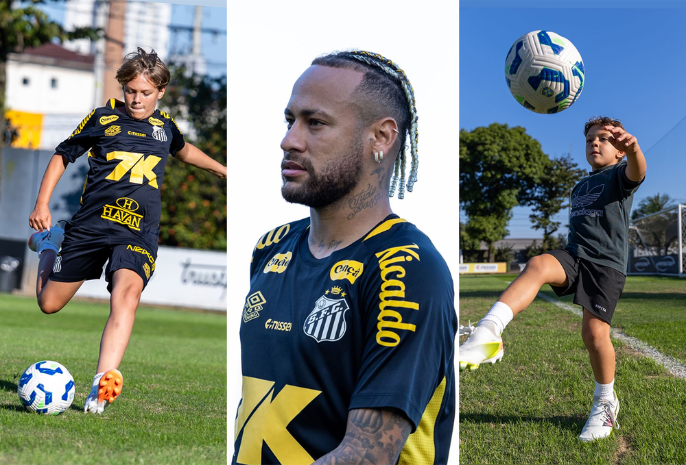 Neymar recebe Davi Lucca e filho da ex em treino antes de jogo contra ...