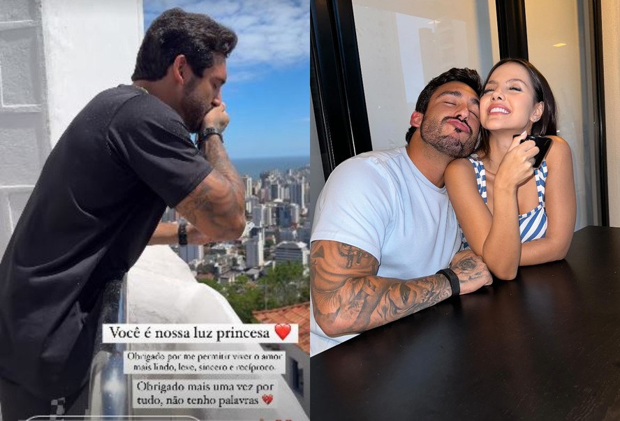 João Hadad joga as cinzas da noiva, Luana Andrade, no Convento da Penha, no Espírito Santo