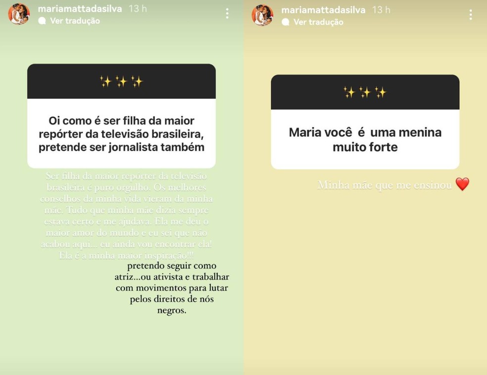 Filha mais velha de Glória Maria quer ser atriz e ativista pelos ...