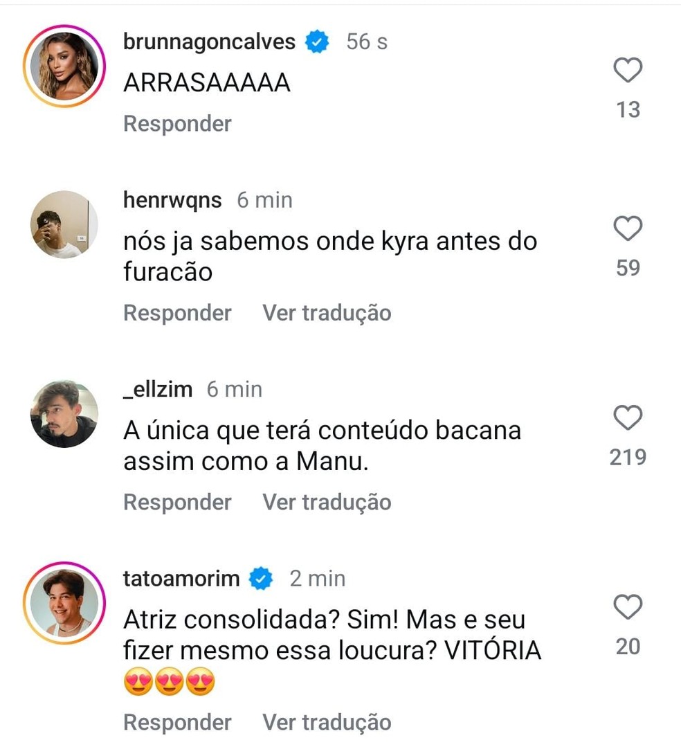 Famosos comentam entrada de Vitória Strada para o BBB 25