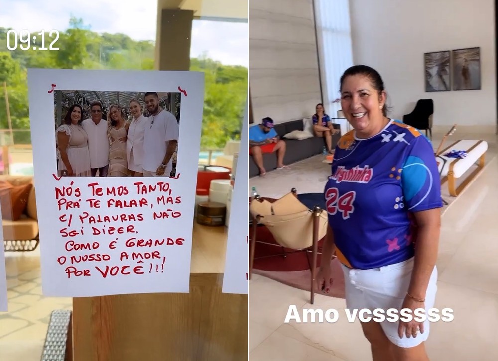 Virginia ganha surpresa e mostra mensagens da mãe espalhadas por mansão