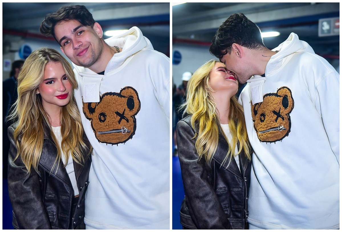 Sophia Valverde e Rafael Almeida trocam beijos em show de Taylor Swift