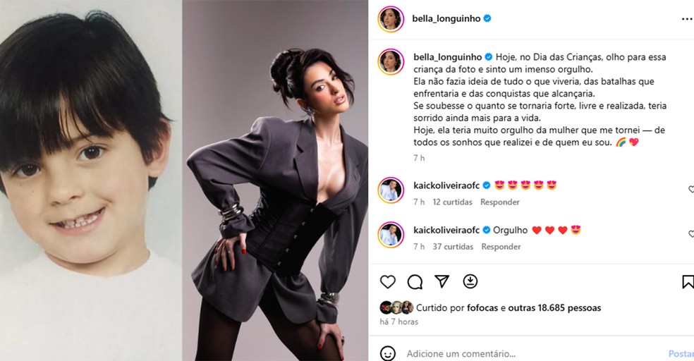 Após redesignação sexual, Bella Longuinho posta foto de infância ...