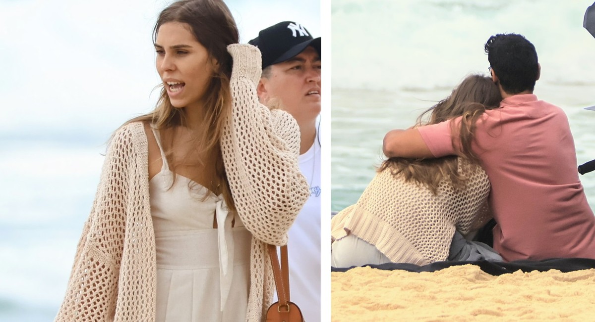 'Renascer': Gabriela Medeiros e Renan Monteiro gravam cenas de Buba e José Augusto em praia