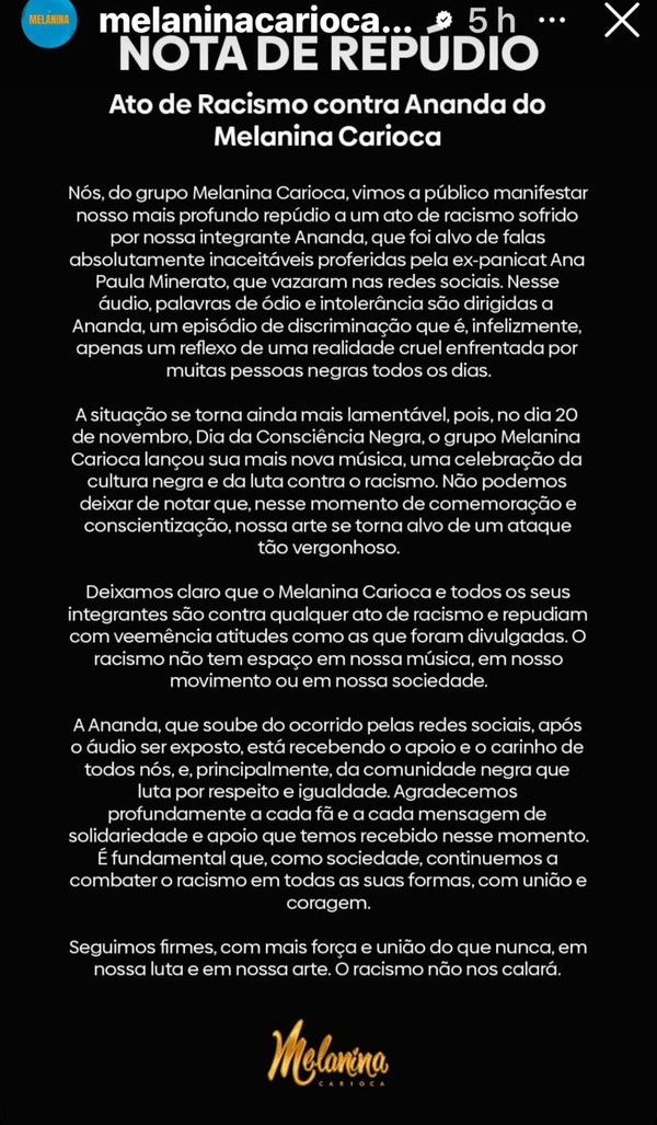 Saiba quem é a cantora Ananda, alvo de falas racistas de Ana Paula Minerato