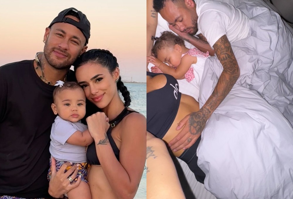 Bruna Biancardi se derrete ao mostrar Neymar e Mavie dormindo juntinhos